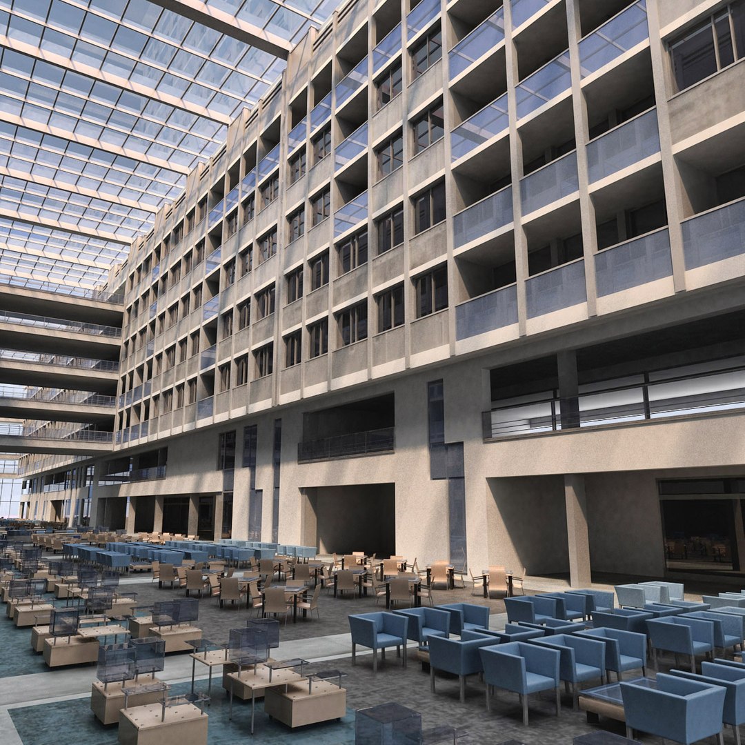 modern hall 3d model