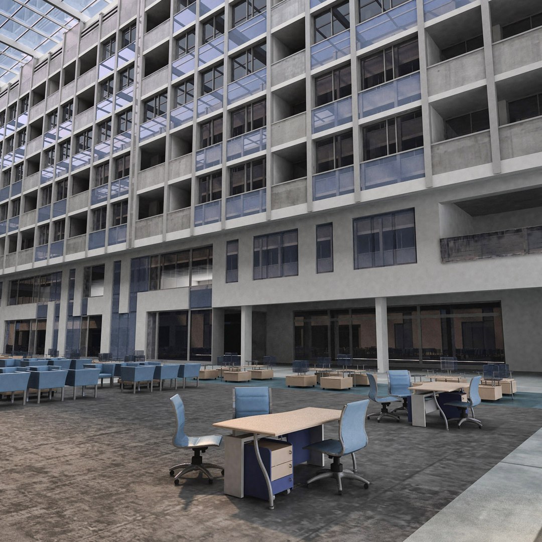 modern hall 3d model