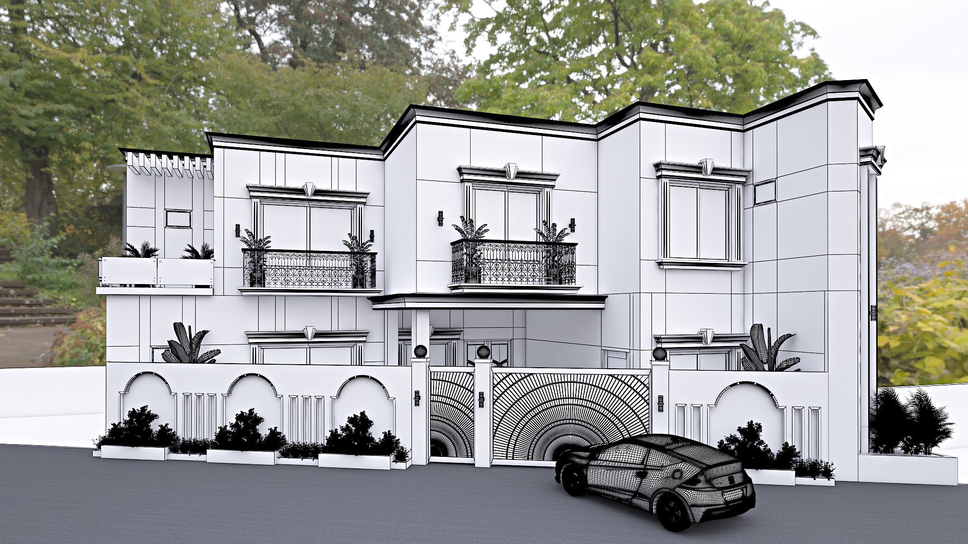 3D Modern Classic Exterior Model - TurboSquid 2052076