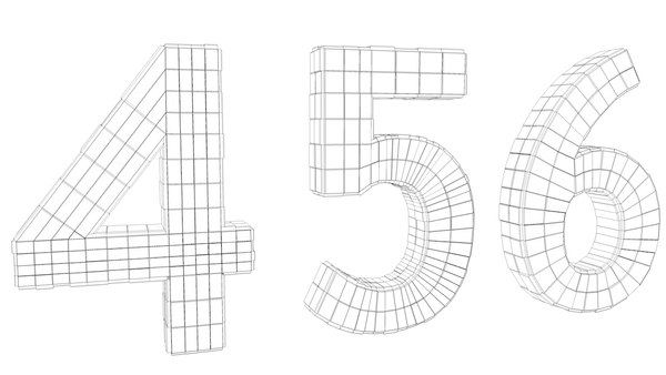 3D numbers - model - TurboSquid 1566595