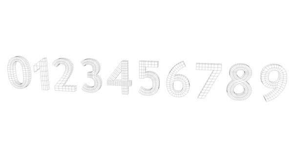 3D numbers - model - TurboSquid 1566595