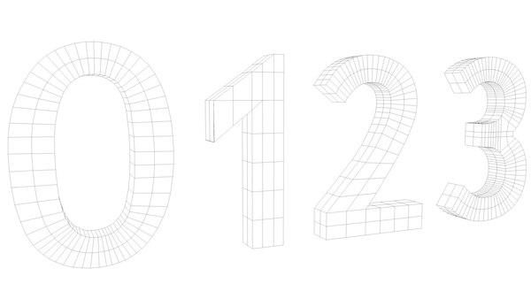 3D numbers - model - TurboSquid 1566595