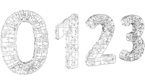 3D numbers - model - TurboSquid 1566595