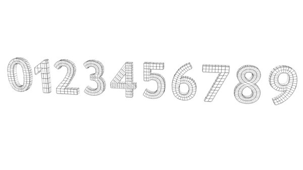 3D numbers - model - TurboSquid 1566595