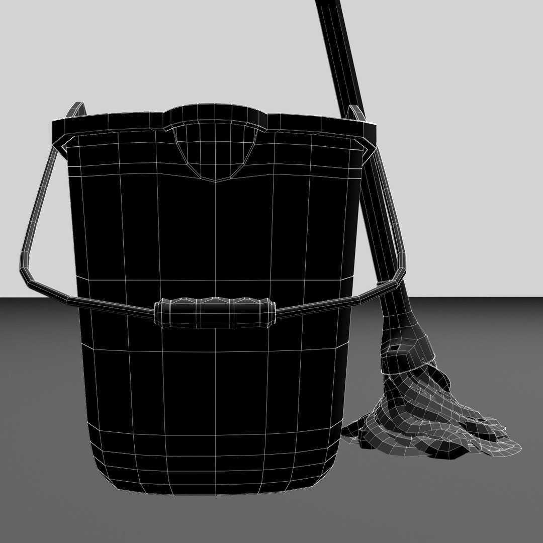 bucket mop 3d model