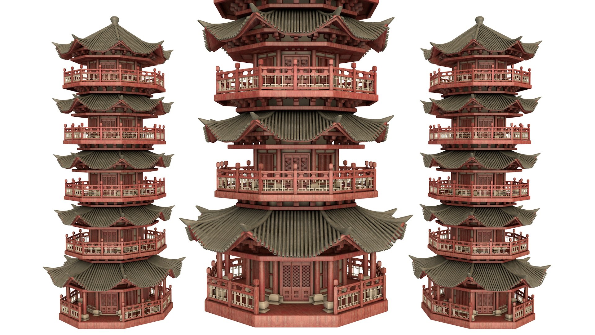 Chinese Pagoda collection 3D model - TurboSquid 2017080
