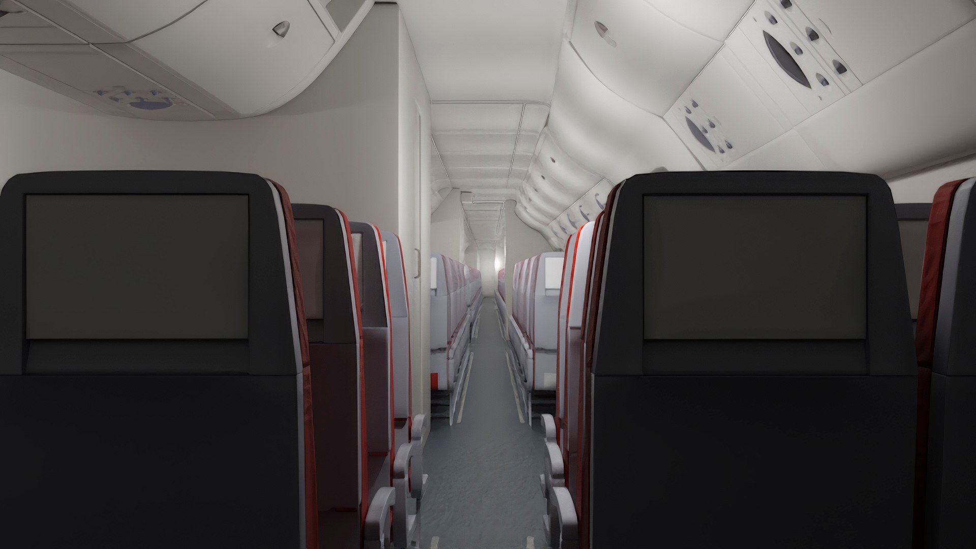 Airbus A380 800 Interior Red 3D Model - TurboSquid 2342371