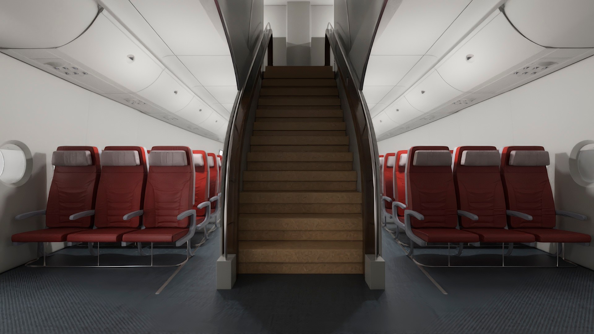 Airbus A380 800 Interior Red 3D Model - TurboSquid 2342371
