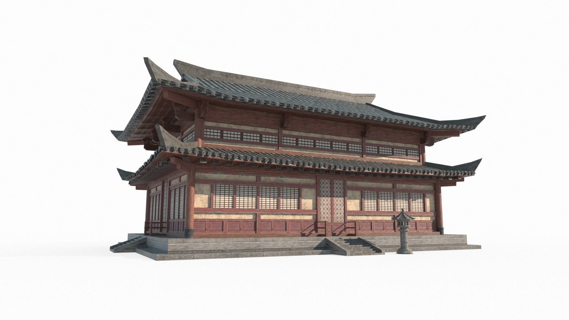 Asian Ancient Architecture Red Palace 3D - TurboSquid 2366093