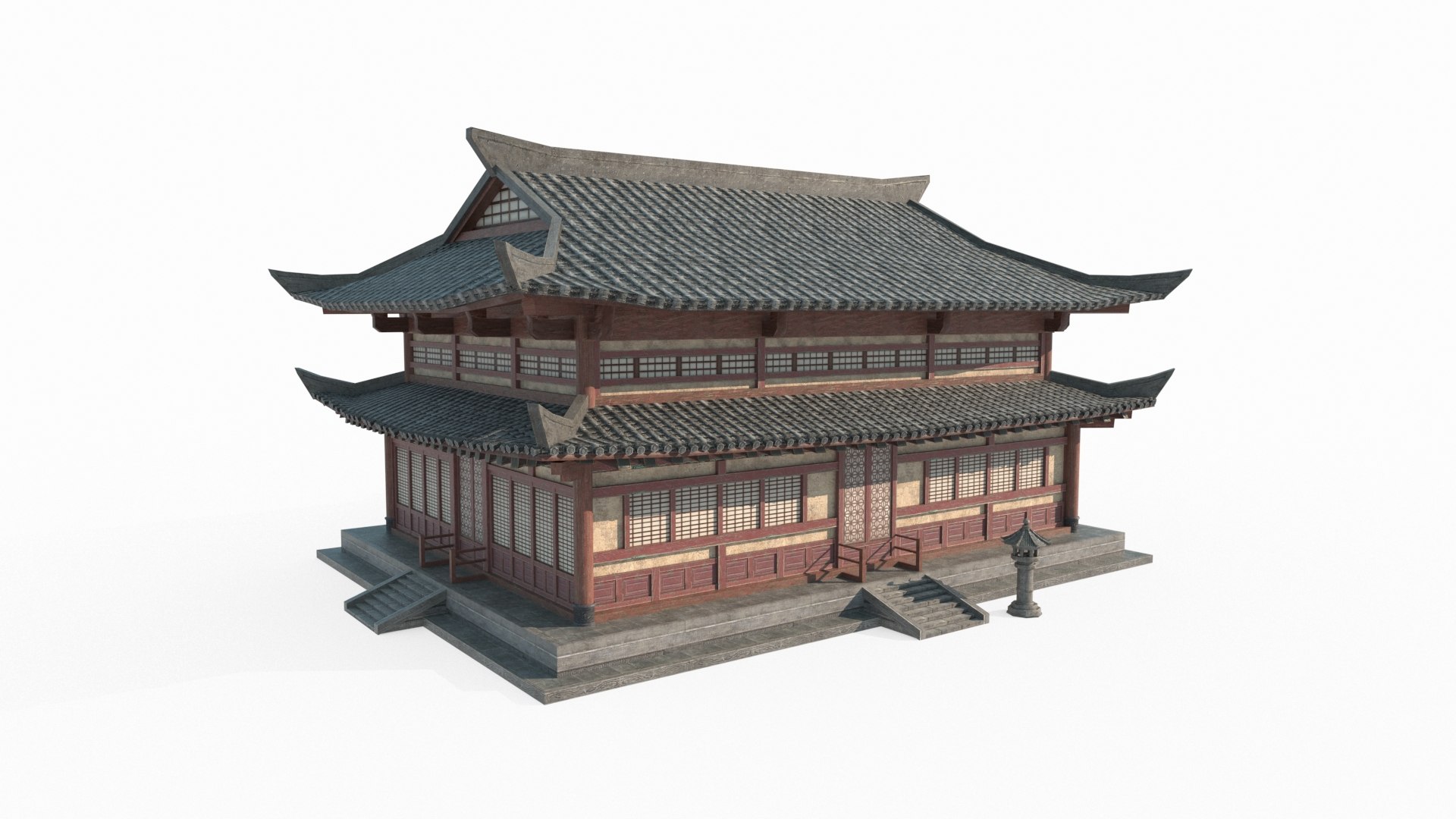 Asian Ancient Architecture Red Palace 3D - TurboSquid 2366093
