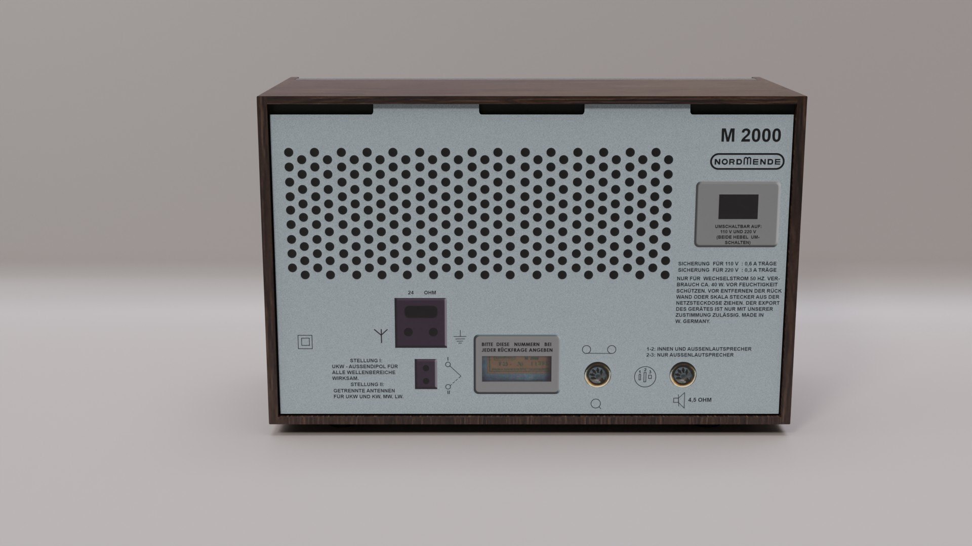 Broadcast Receiver Nordmende M2000 V25 3D Model - TurboSquid 2139114