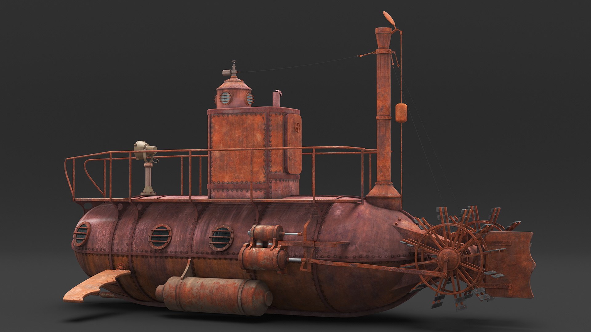 3D Old Rusty Submarine - TurboSquid 2121394