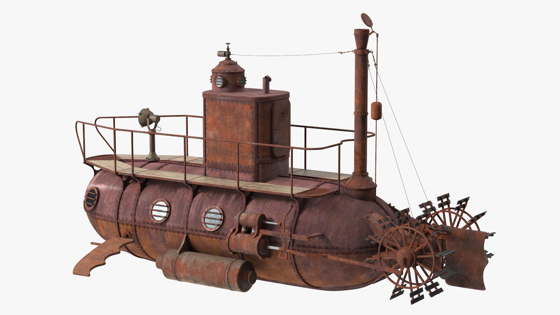 3D Old Rusty Submarine - TurboSquid 2121394