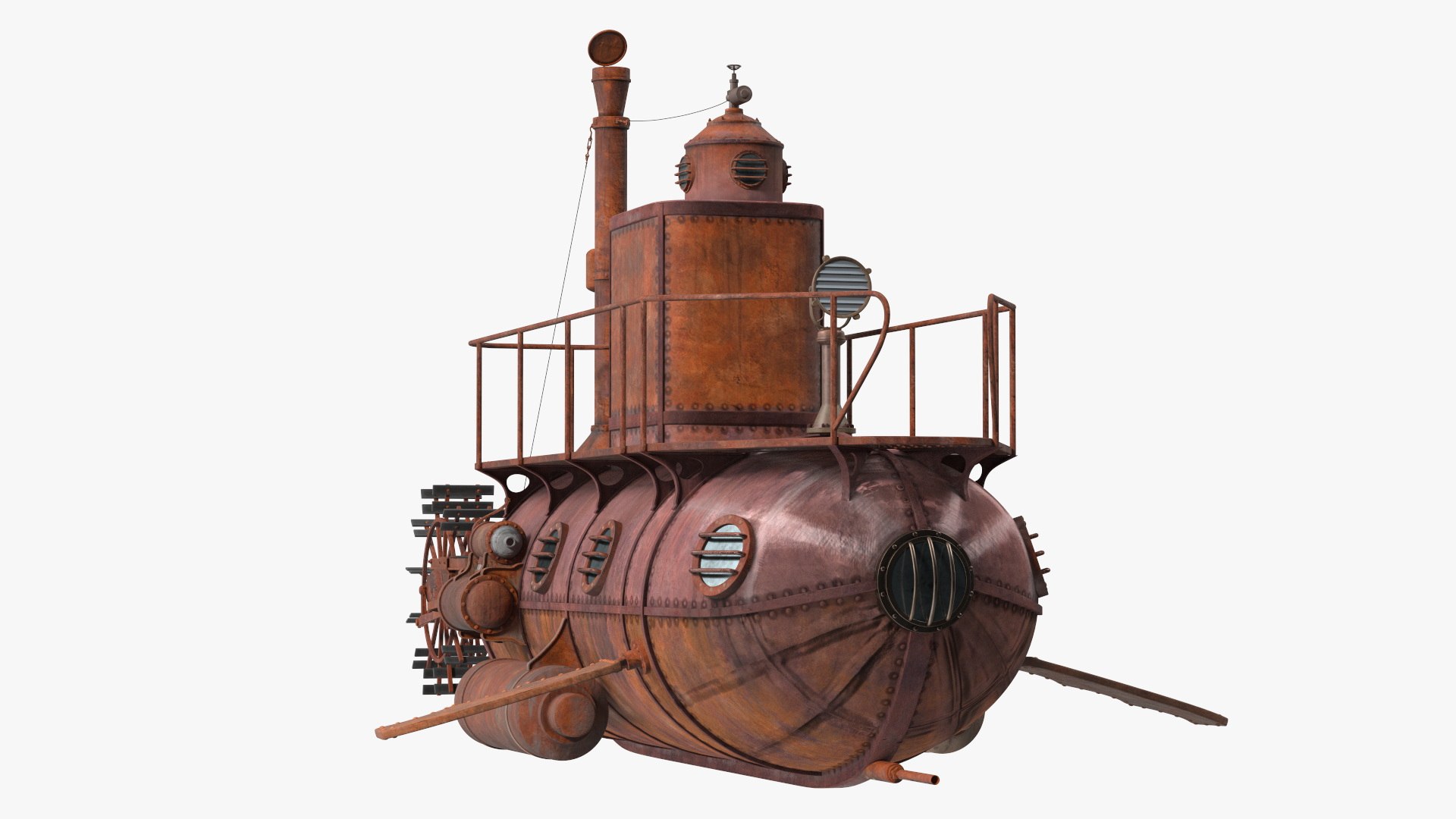 3D Old Rusty Submarine - TurboSquid 2121394