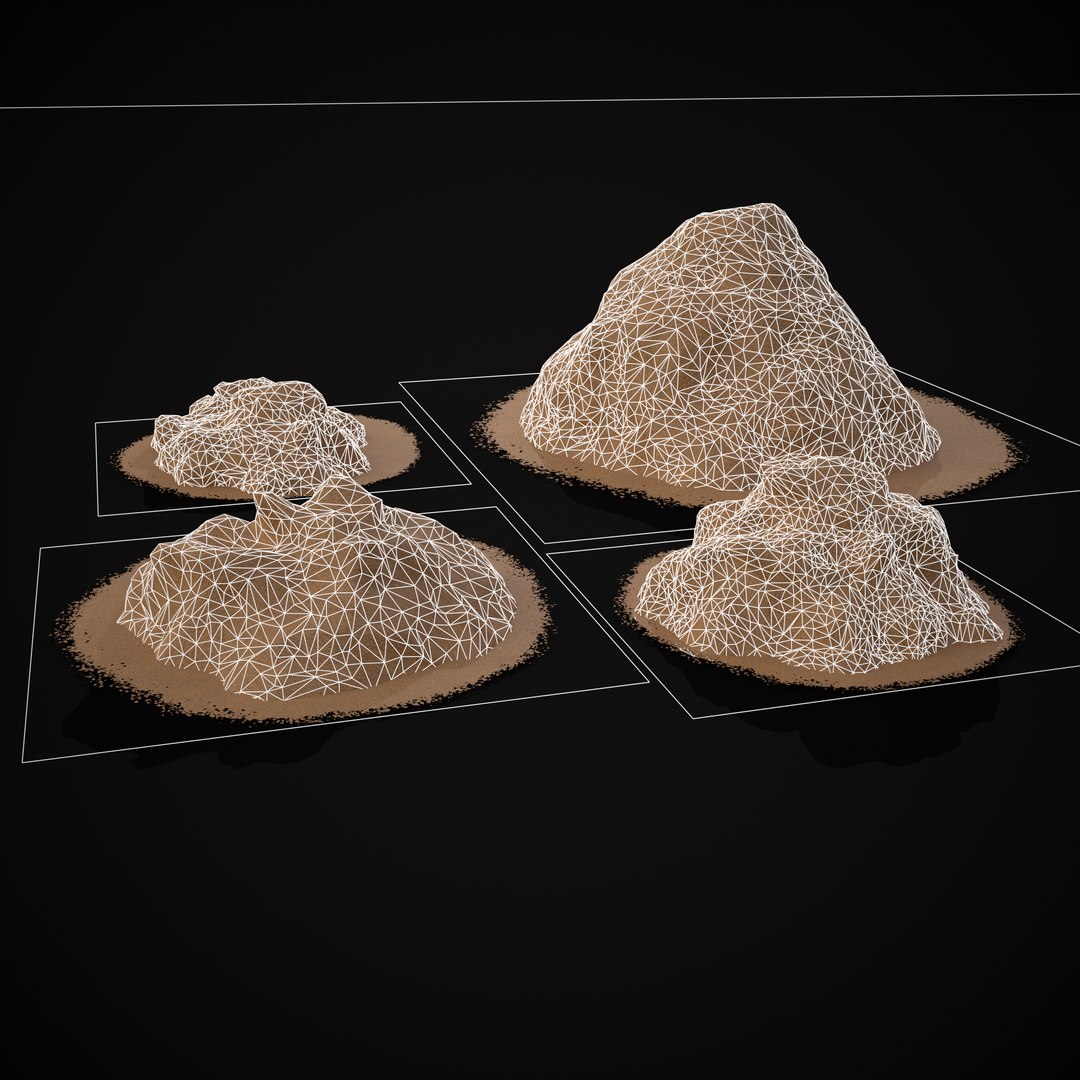 3D Model Wheat Grain Piles - TurboSquid 2035008