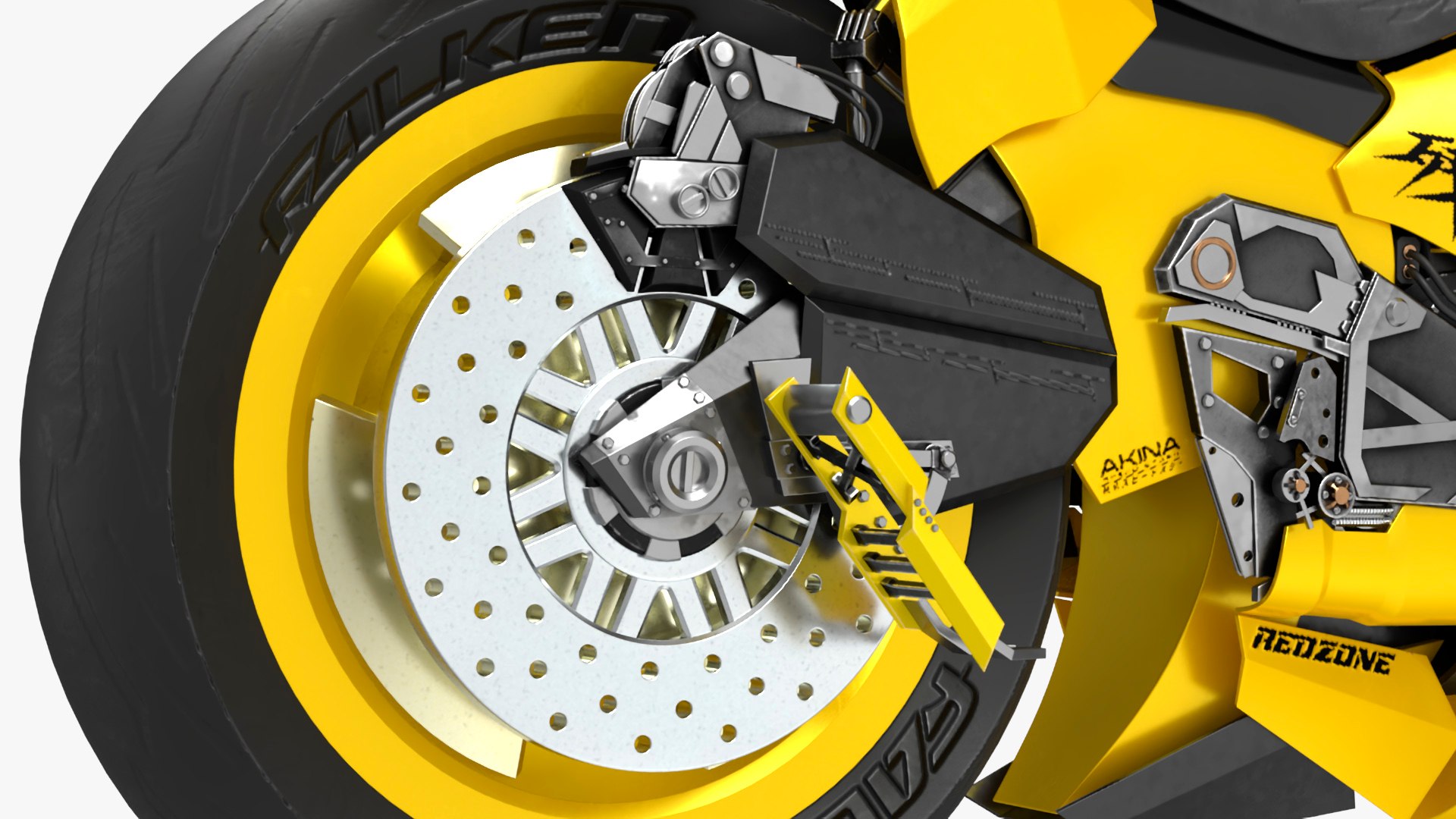 Futuristic Street Racing Motorcycle Yellow Color Model - TurboSquid 2230733