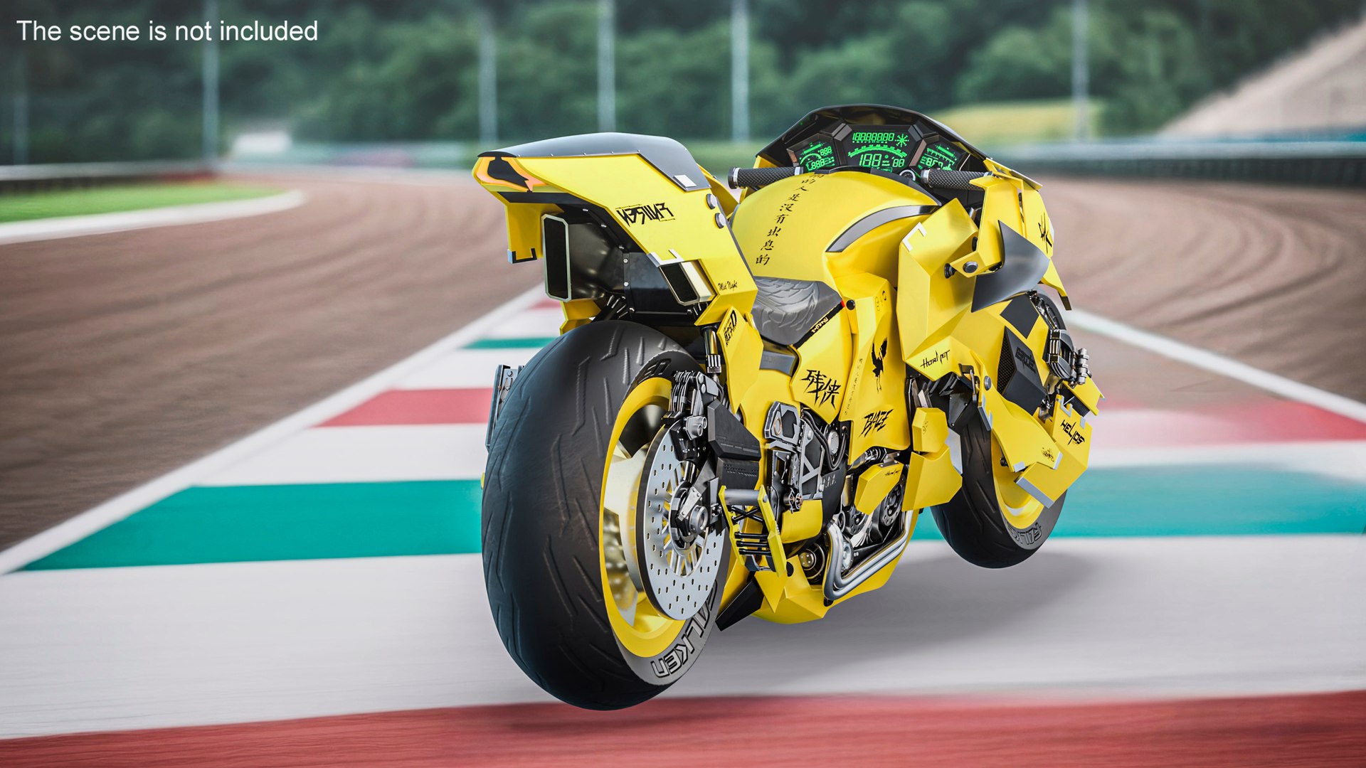 Futuristic Street Racing Motorcycle Yellow Color Model - TurboSquid 2230733