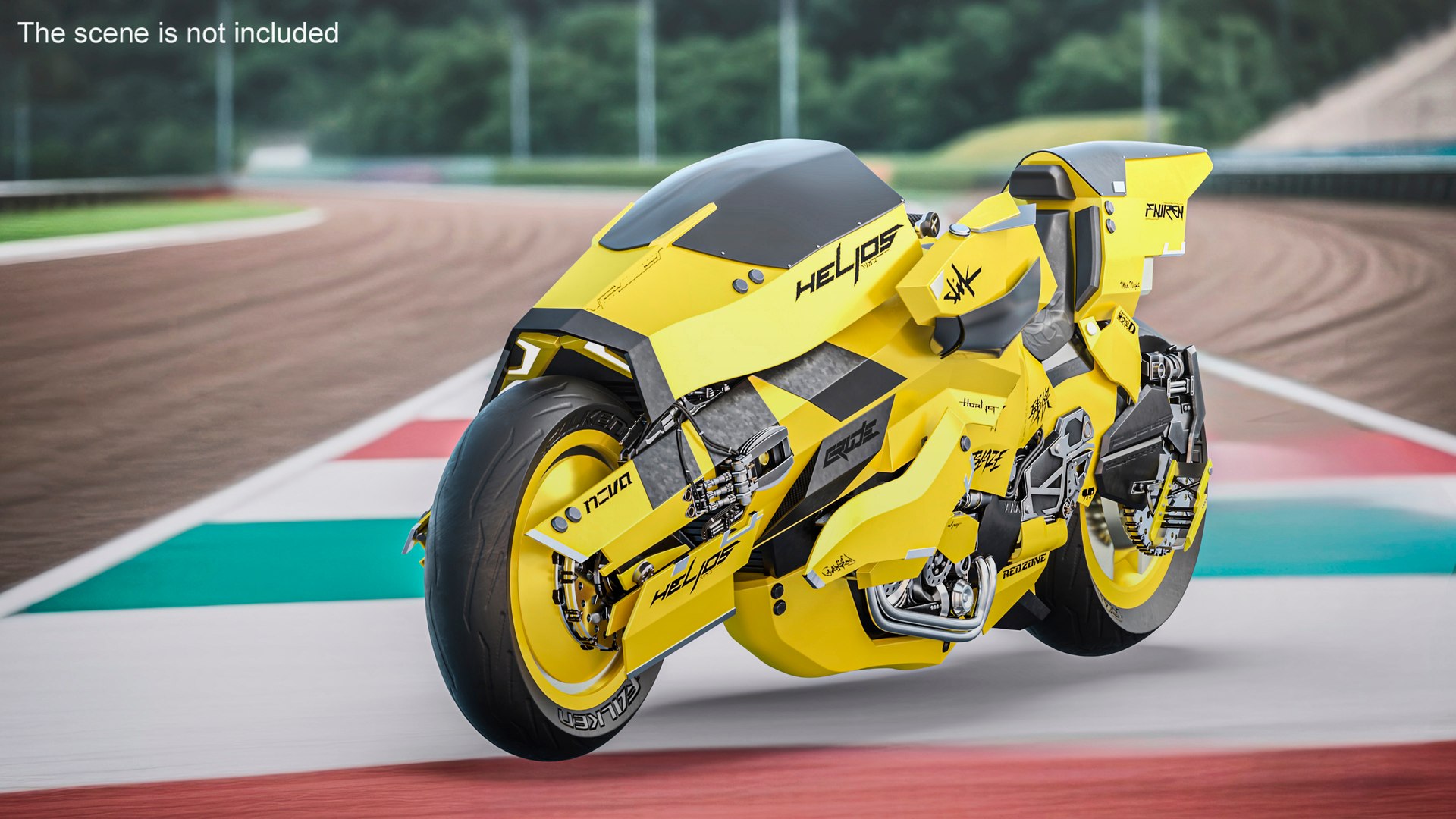 Futuristic Street Racing Motorcycle Yellow Color Model - TurboSquid 2230733