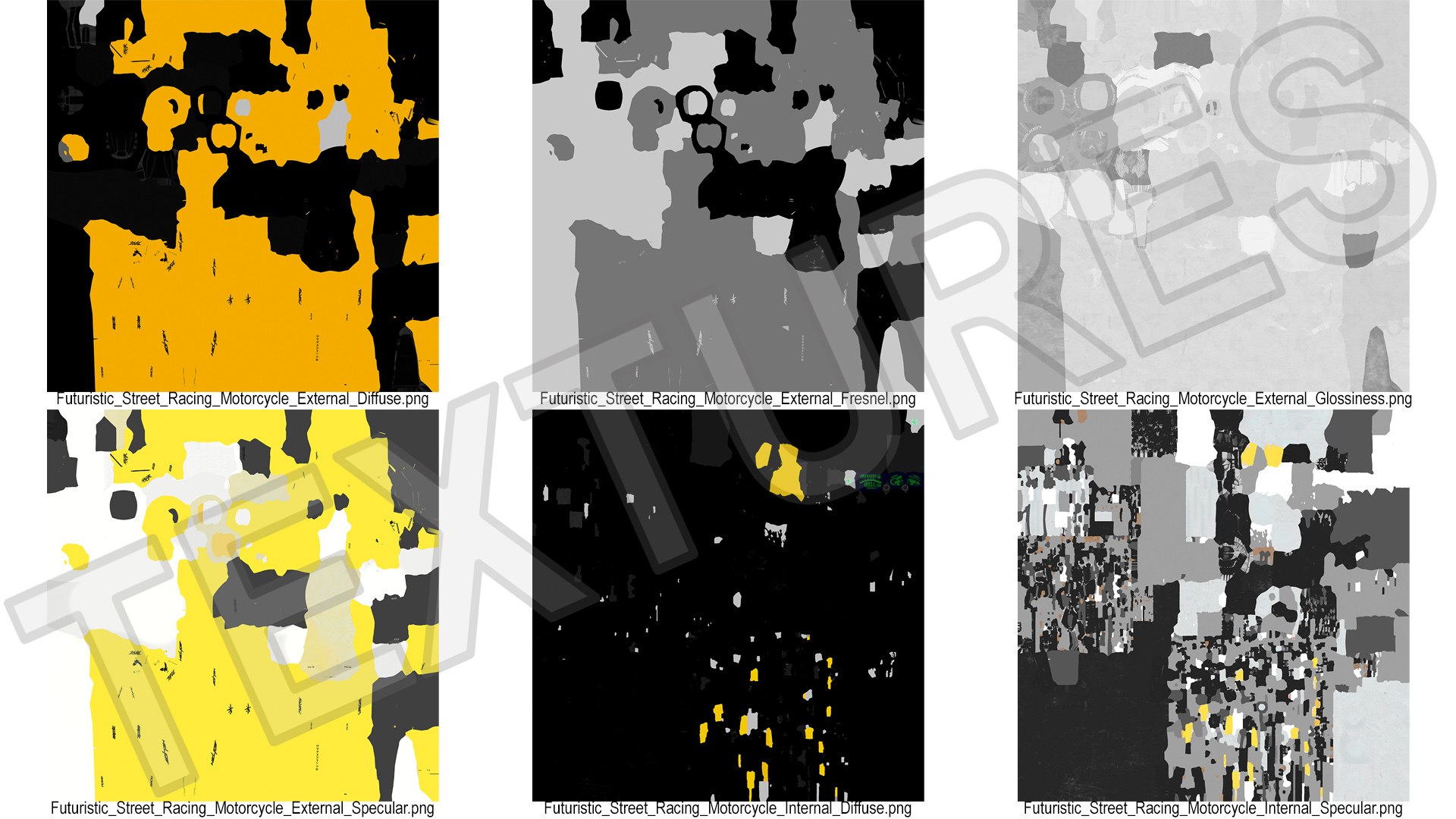 Futuristic Street Racing Motorcycle Yellow Color Model - TurboSquid 2230733