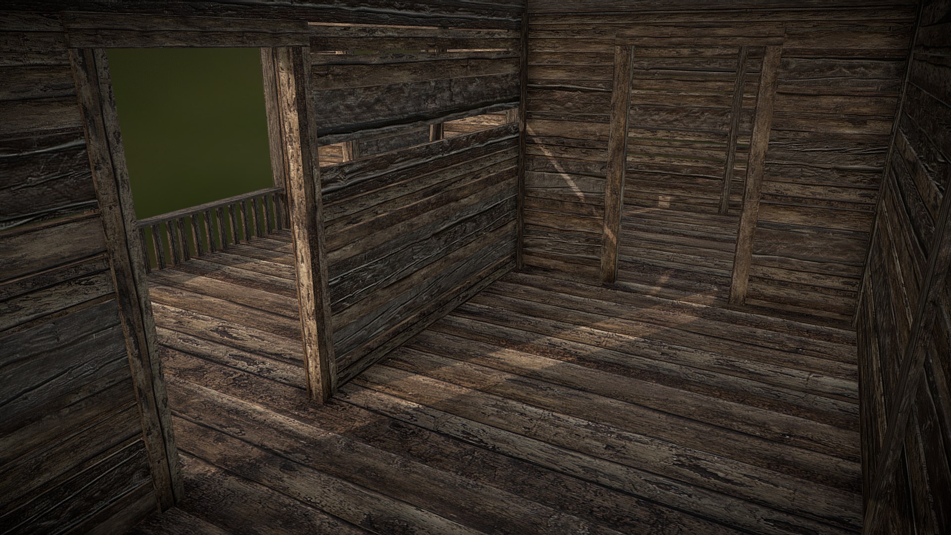 3D Model Realistic Wooden Shack Old House - TurboSquid 1585437