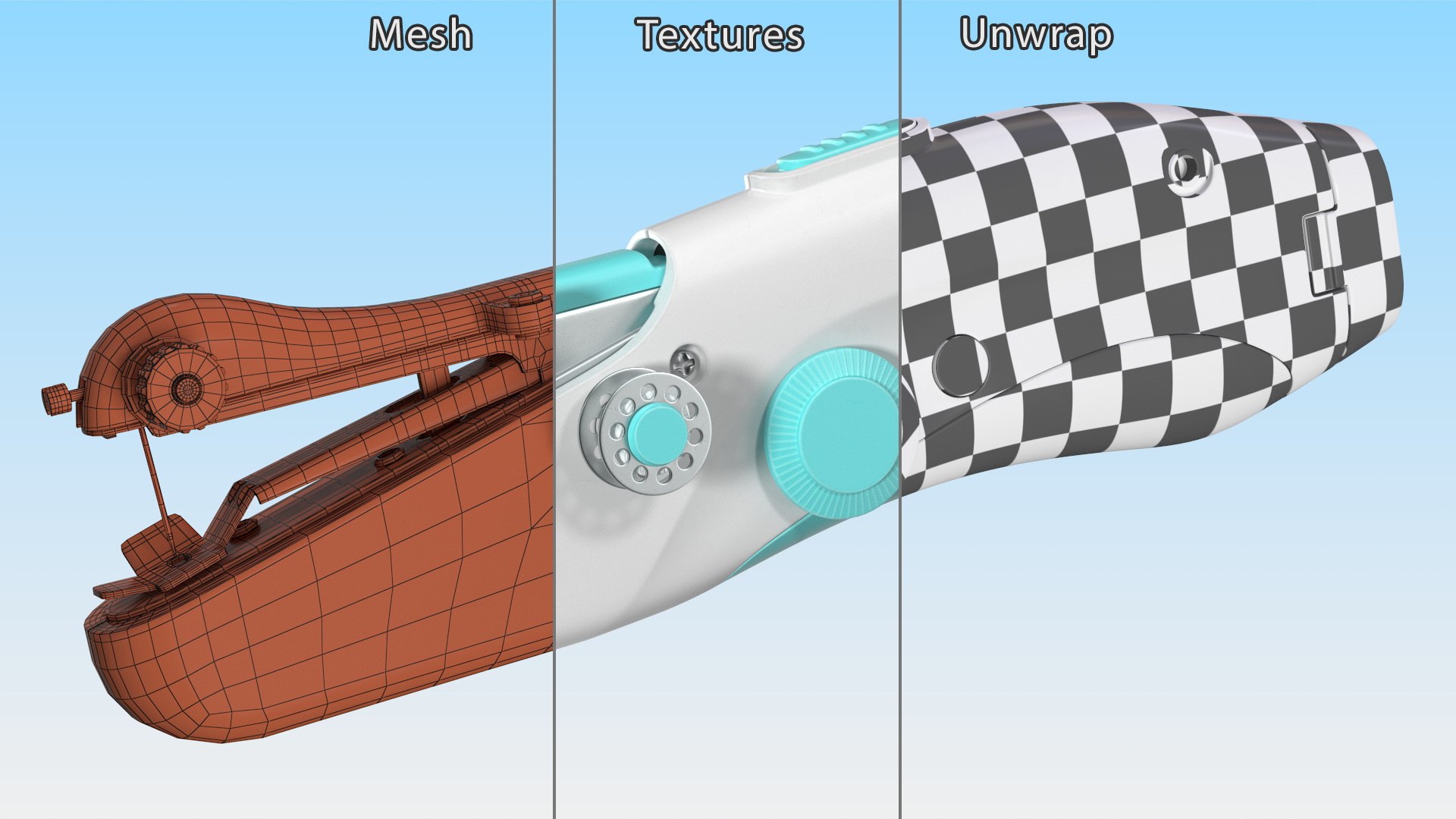 Portable Handheld Sewing Machine VOF Blue 3D Model - TurboSquid 2143532