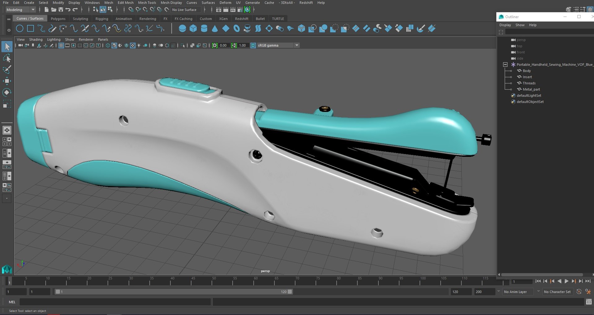 Portable Handheld Sewing Machine VOF Blue 3D Model - TurboSquid 2143532