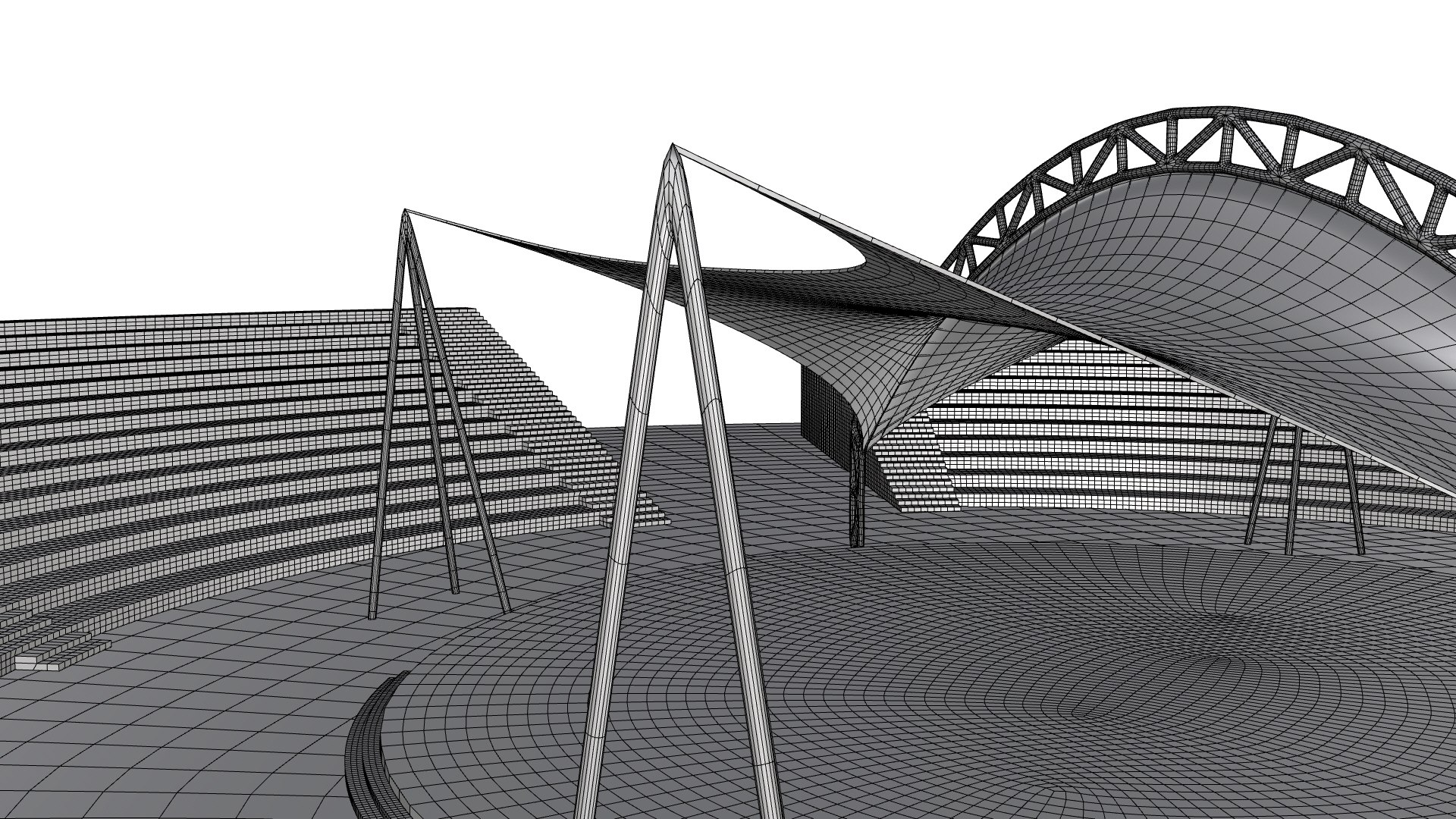 3D Outdoor Amphitheatre Stage 02 - TurboSquid 2356477