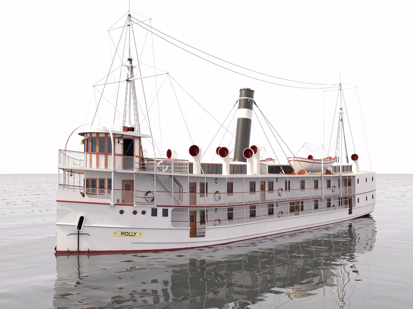 3D VINTAGE PASSENGER STEAMSHIP Model - TurboSquid 1749453