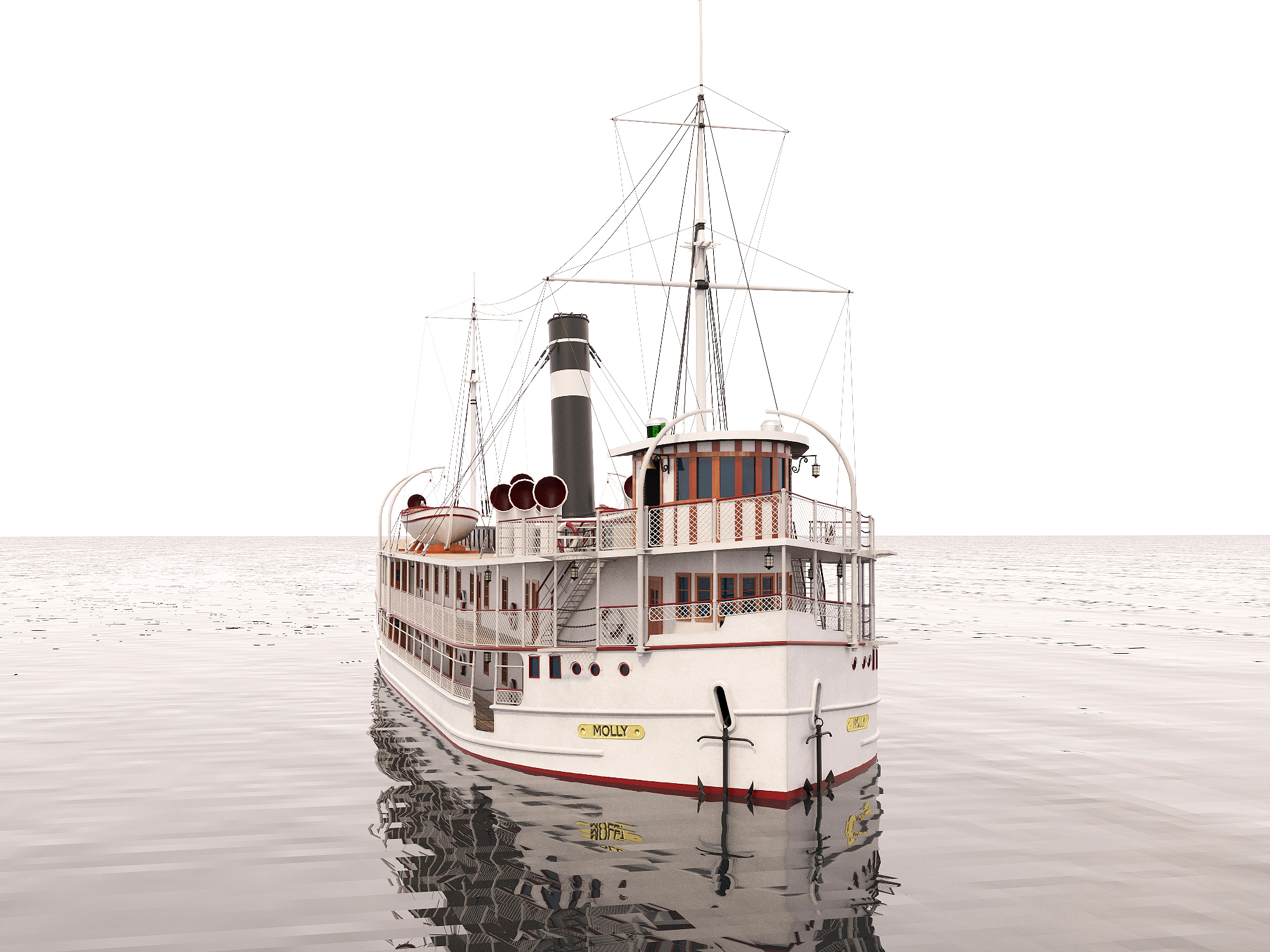 3D VINTAGE PASSENGER STEAMSHIP model - TurboSquid 1749453