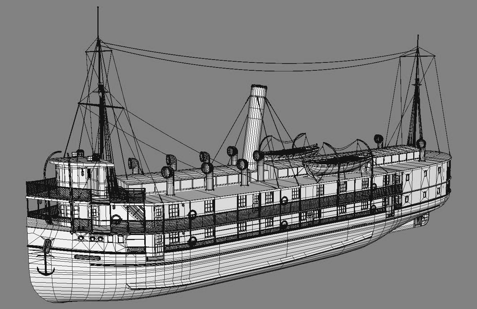 3D VINTAGE PASSENGER STEAMSHIP Model - TurboSquid 1749453