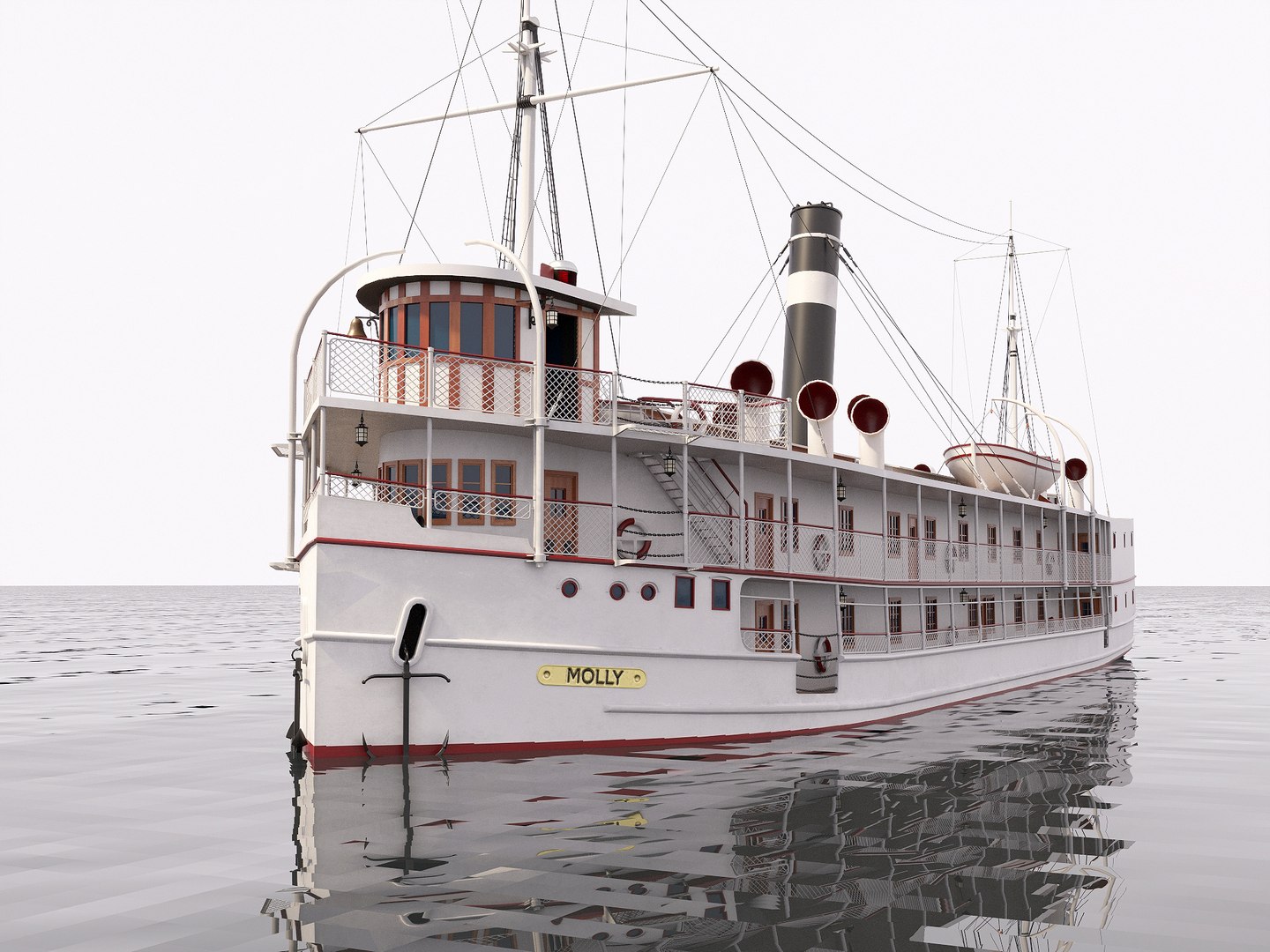 3D VINTAGE PASSENGER STEAMSHIP Model - TurboSquid 1749453
