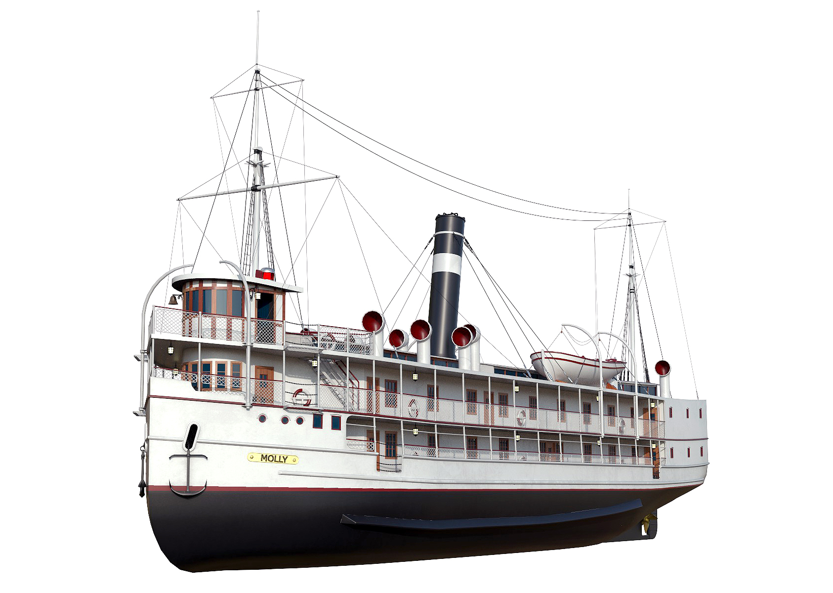 3D VINTAGE PASSENGER STEAMSHIP model - TurboSquid 1749453