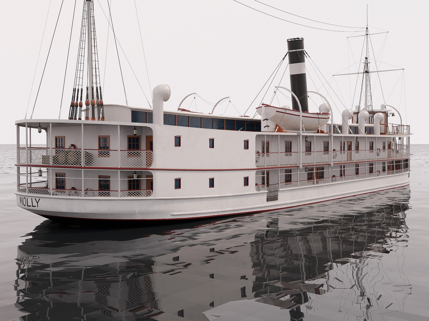 3D VINTAGE PASSENGER STEAMSHIP Model - TurboSquid 1749453