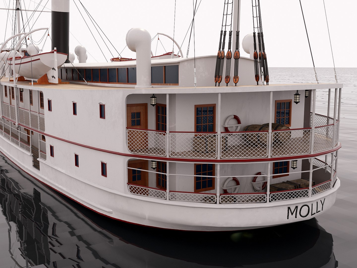 3D VINTAGE PASSENGER STEAMSHIP Model - TurboSquid 1749453