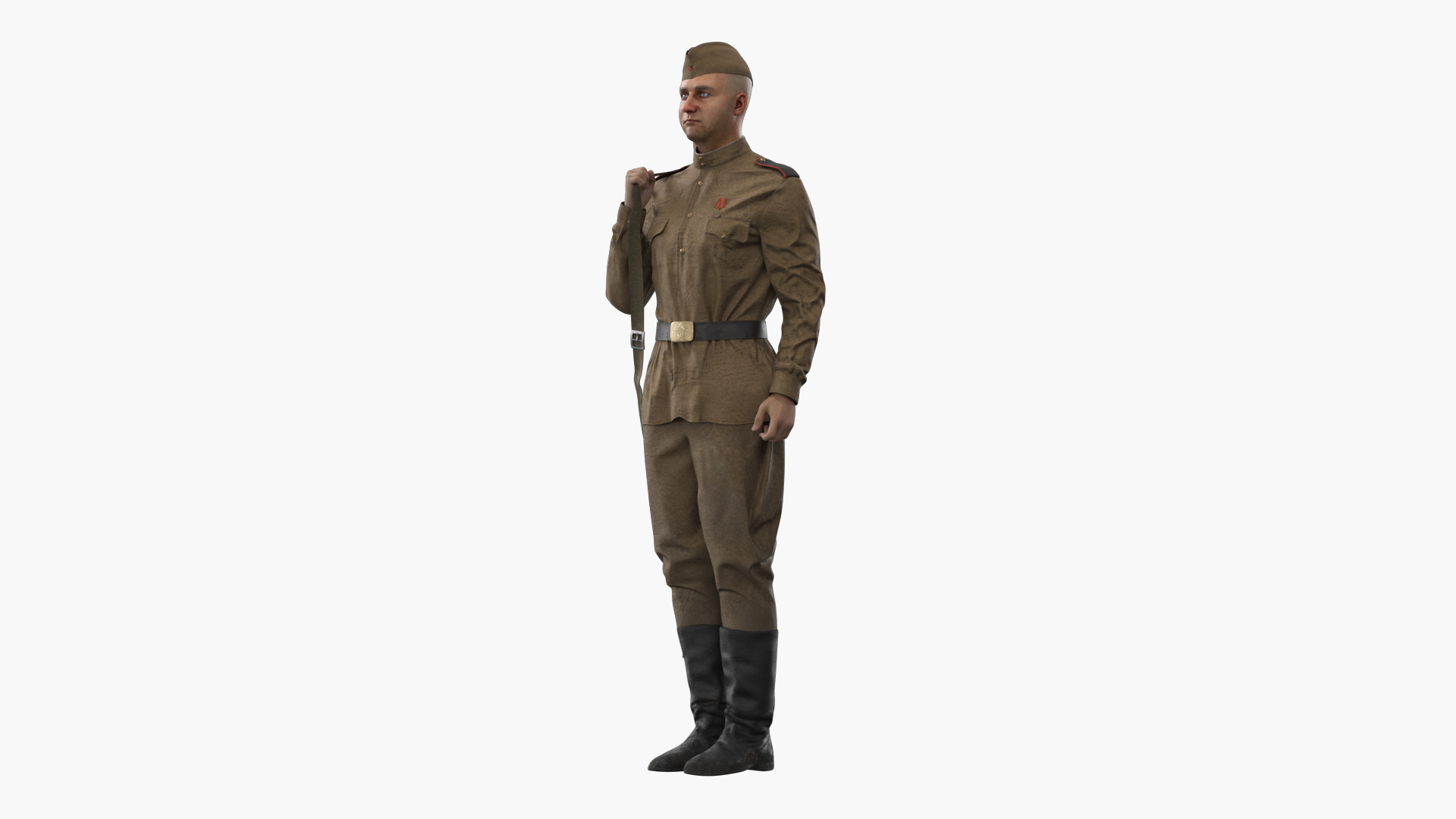 3D Model Red Army Soldier Carrying Mosin Rifle On Shoulder - TurboSquid ...