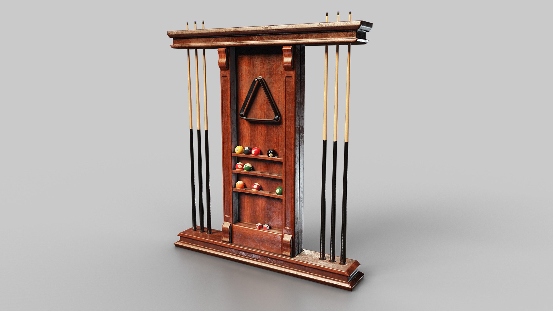 Wall-Mounted Pool Rack Game Ready Low-poly 3D model - TurboSquid 2081722