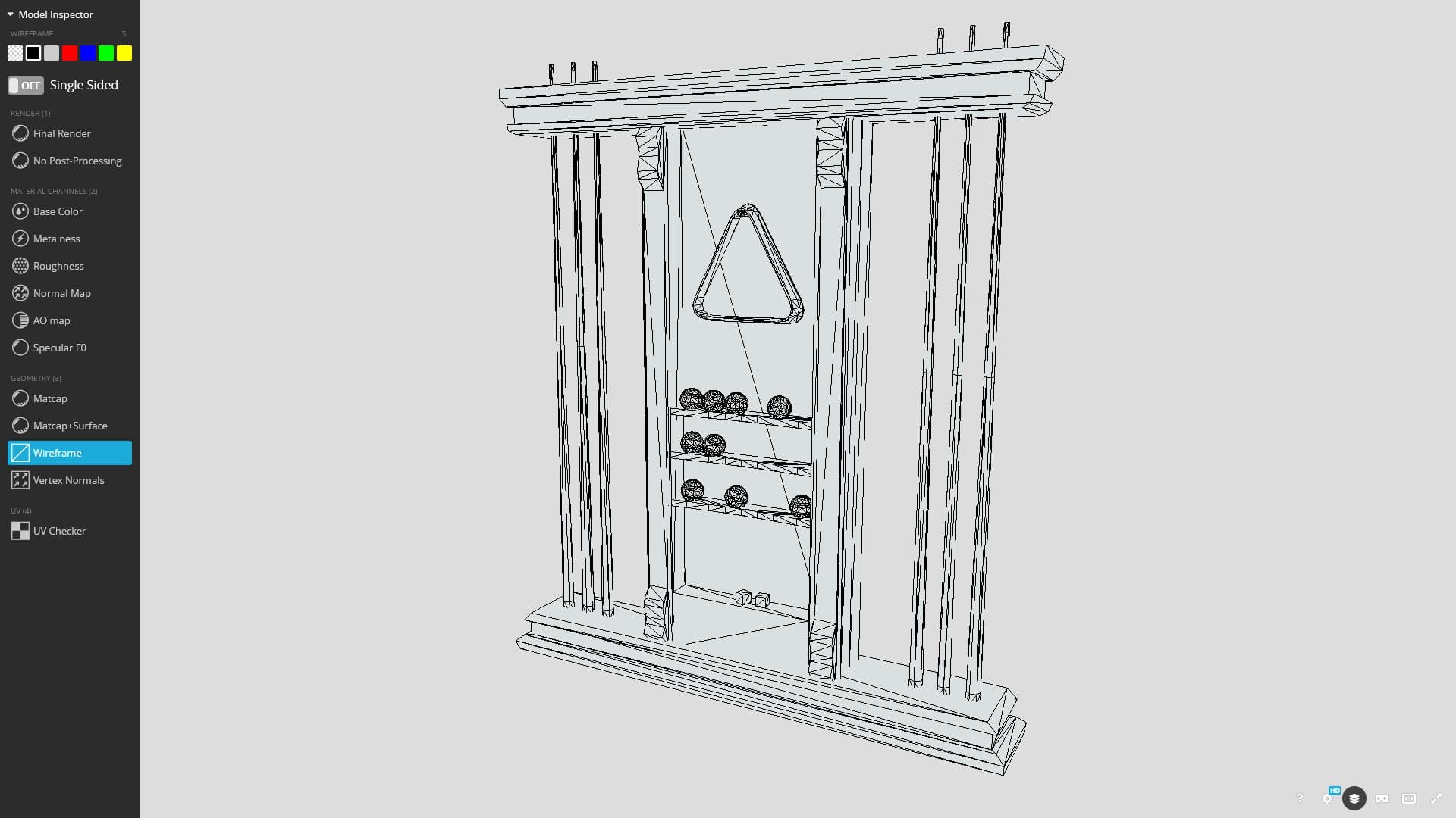 Wall-Mounted Pool Rack Game Ready Low-poly 3D Model - TurboSquid 2081722