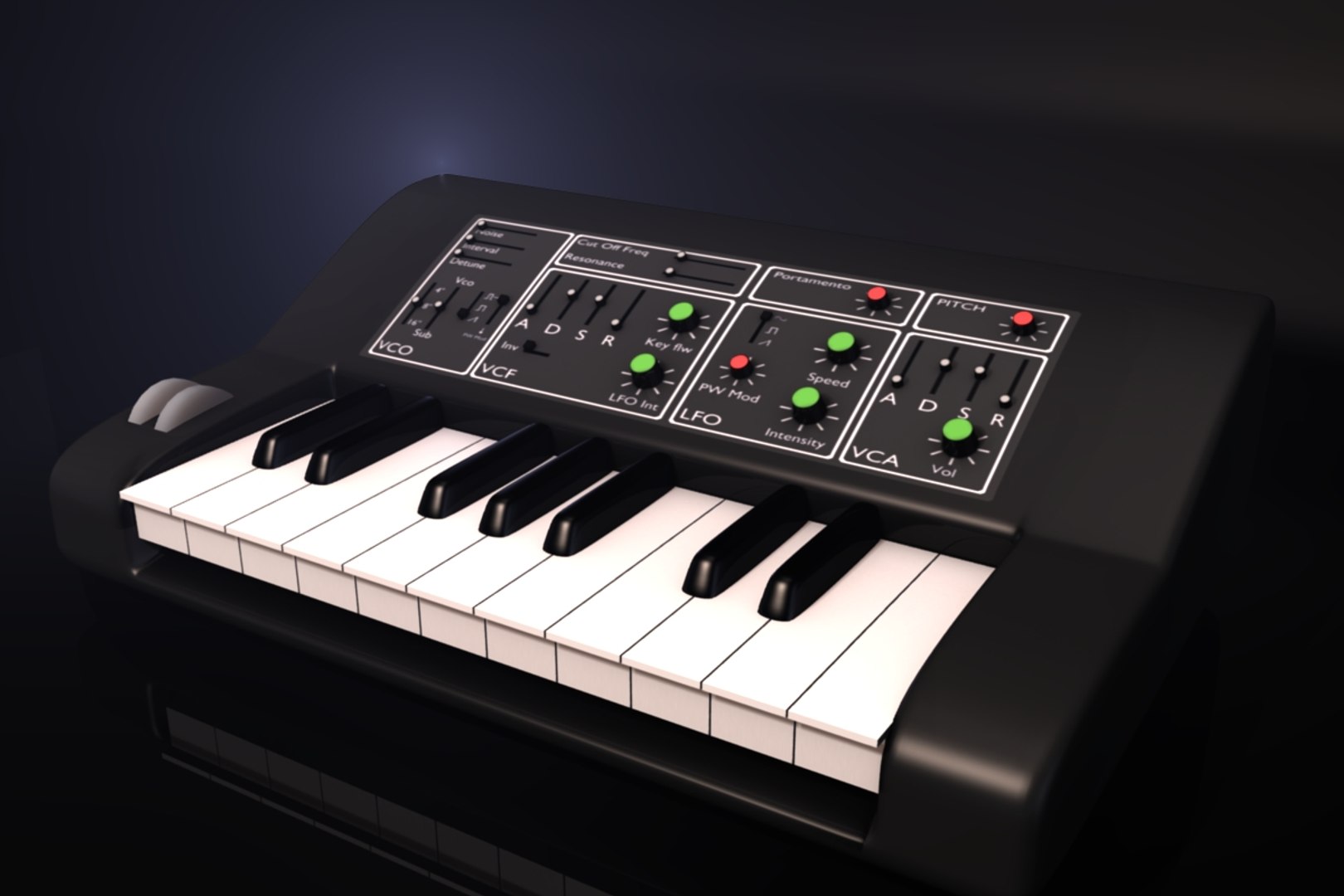 3d Model Analog Synthesizer
