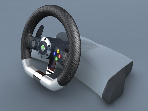 3d model microsoft xbox 360 racing wheel