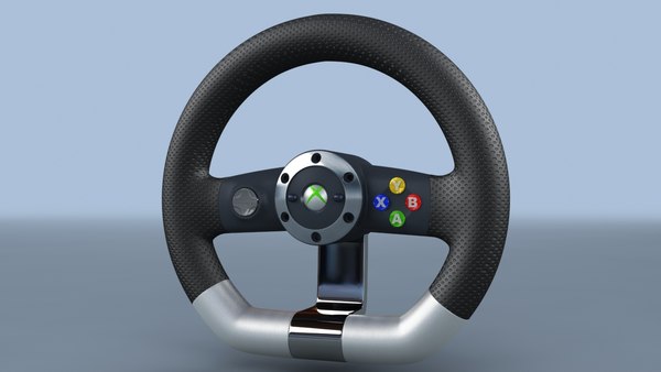 3d model microsoft xbox 360 racing wheel