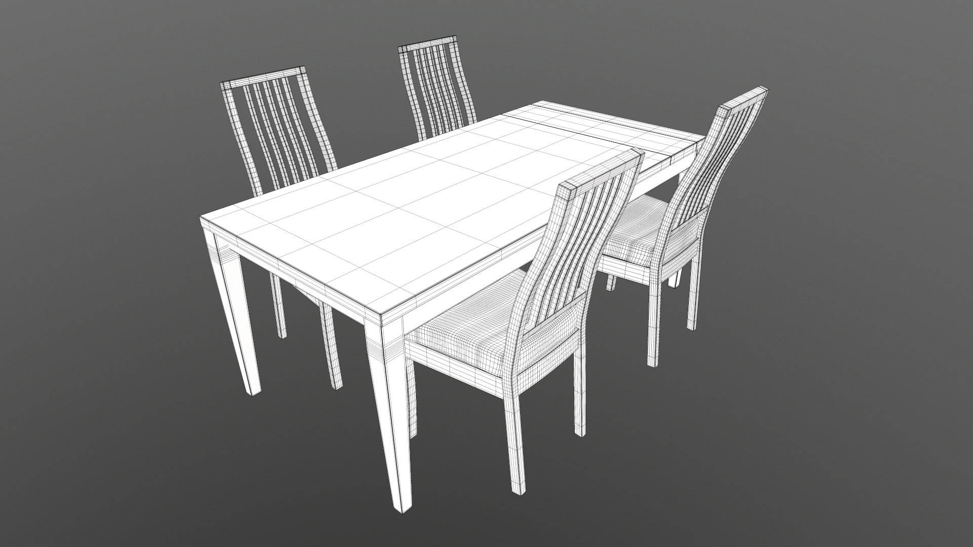 3D Model Dining Table 4 Seater - TurboSquid 1966069