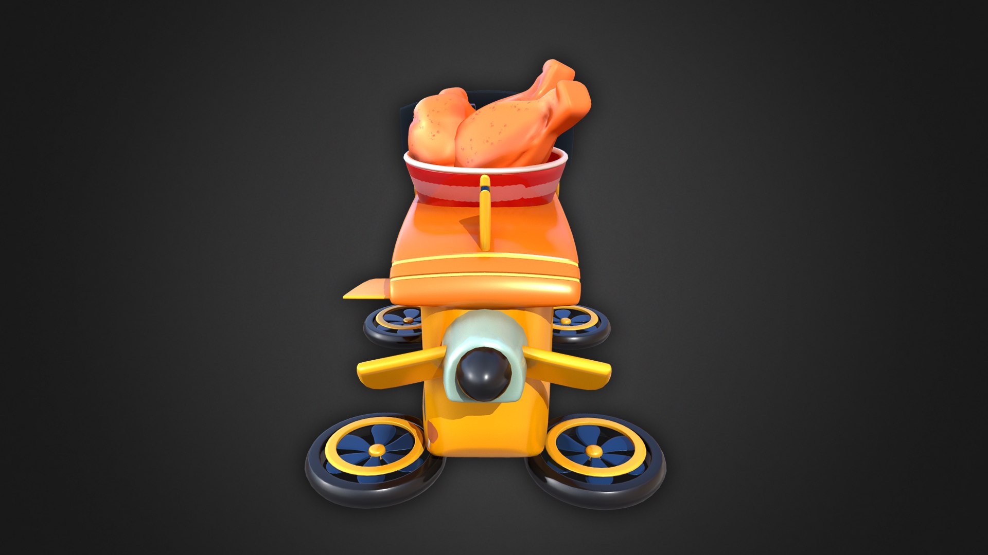 3D Model Asset - Cartoons - Food Car - Chicken Fly - TurboSquid 2154073