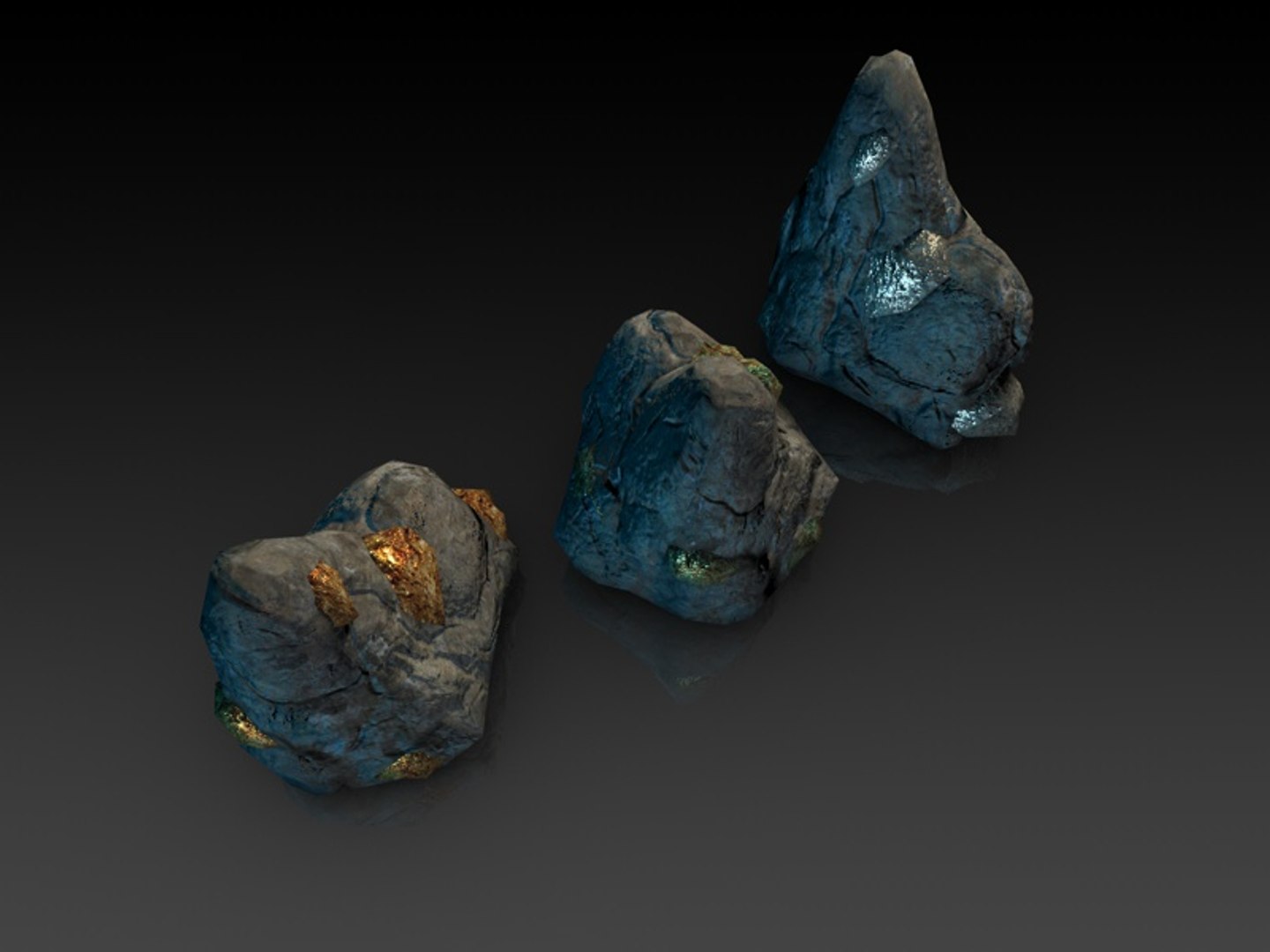 3d Model Veins Metal Ores