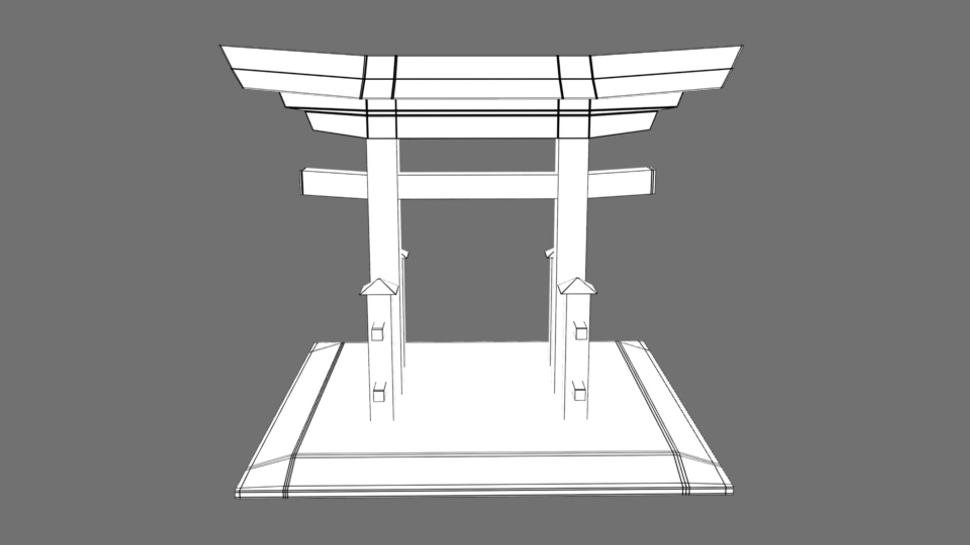 Japanese tori gate 3D model - TurboSquid 1399047