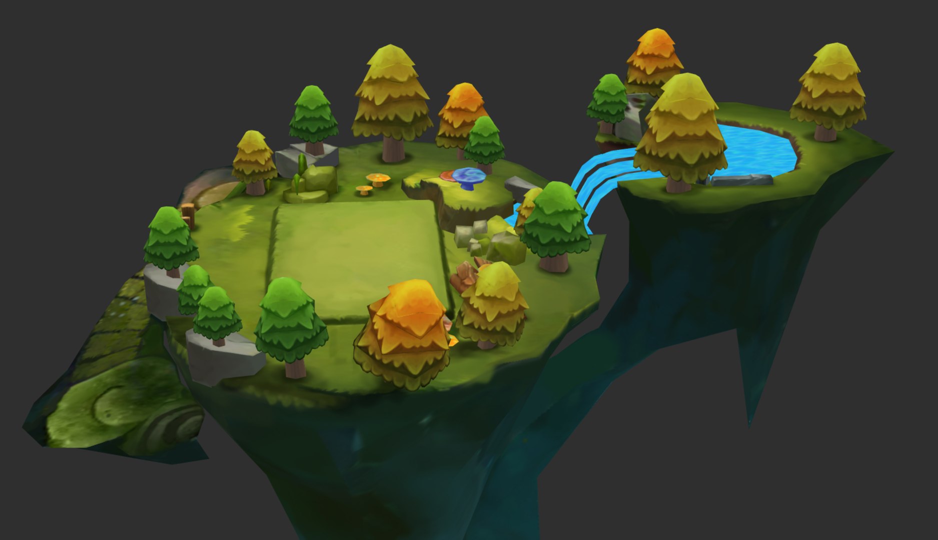 3D model Waterfall Map Hand-Painted Game Assets - TurboSquid 2095780