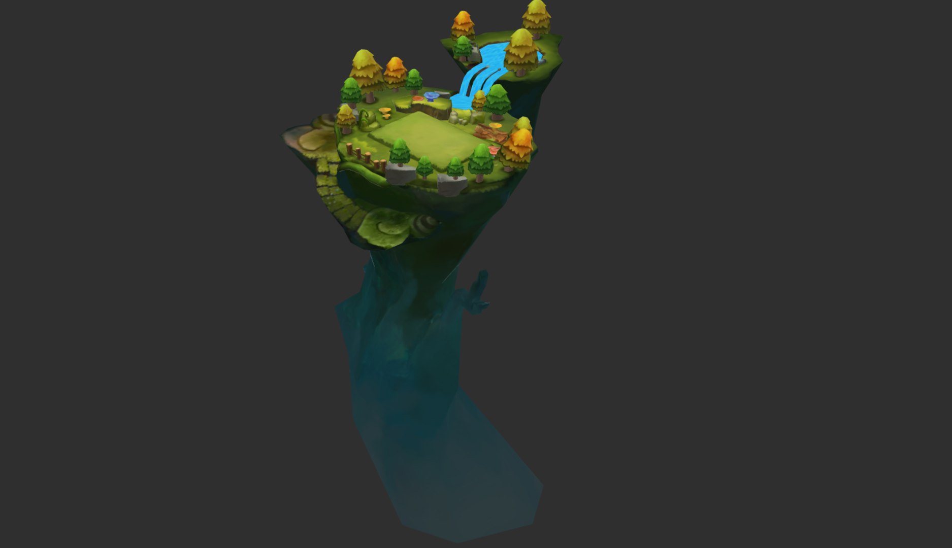3D model Waterfall Map Hand-Painted Game Assets - TurboSquid 2095780