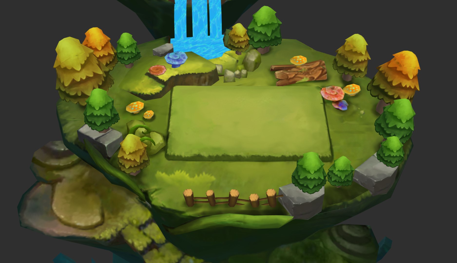 3D model Waterfall Map Hand-Painted Game Assets - TurboSquid 2095780