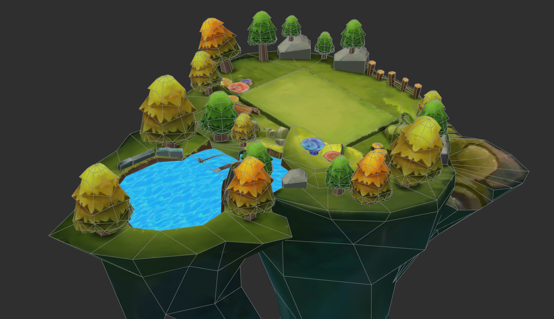 3D model Waterfall Map Hand-Painted Game Assets - TurboSquid 2095780