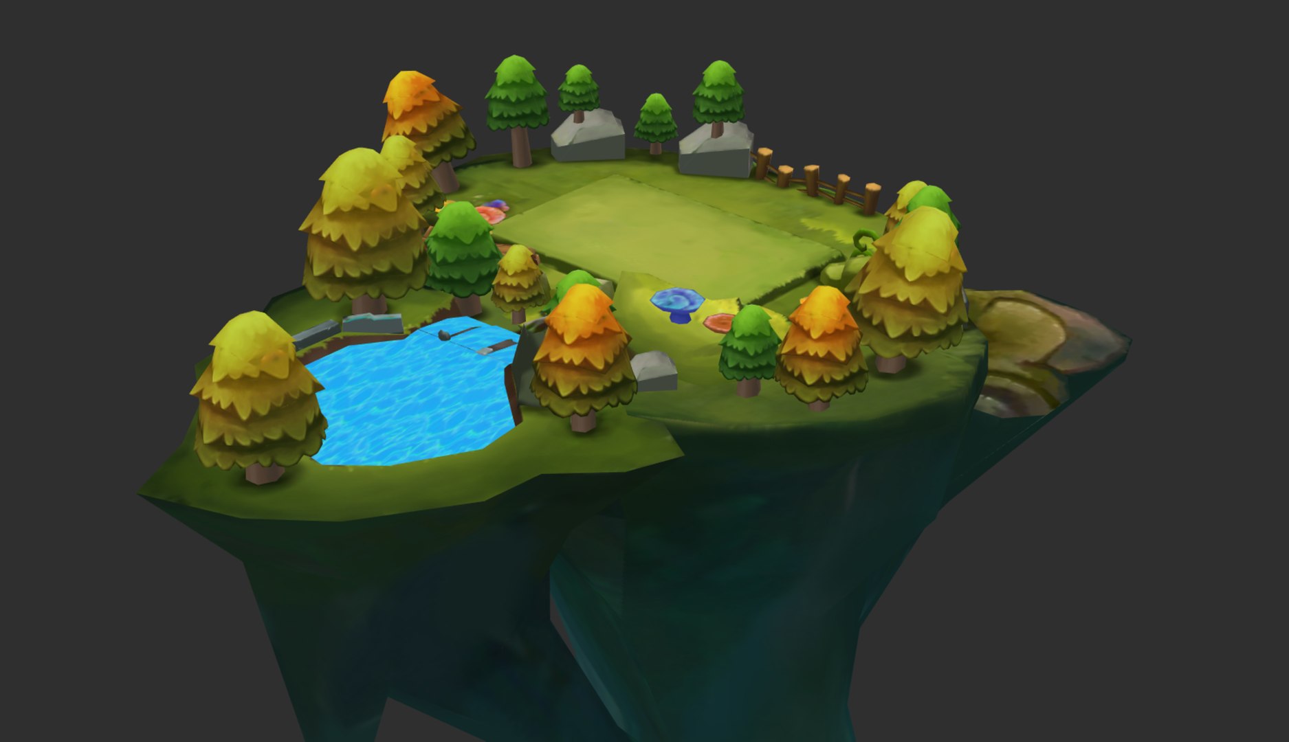 3D model Waterfall Map Hand-Painted Game Assets - TurboSquid 2095780