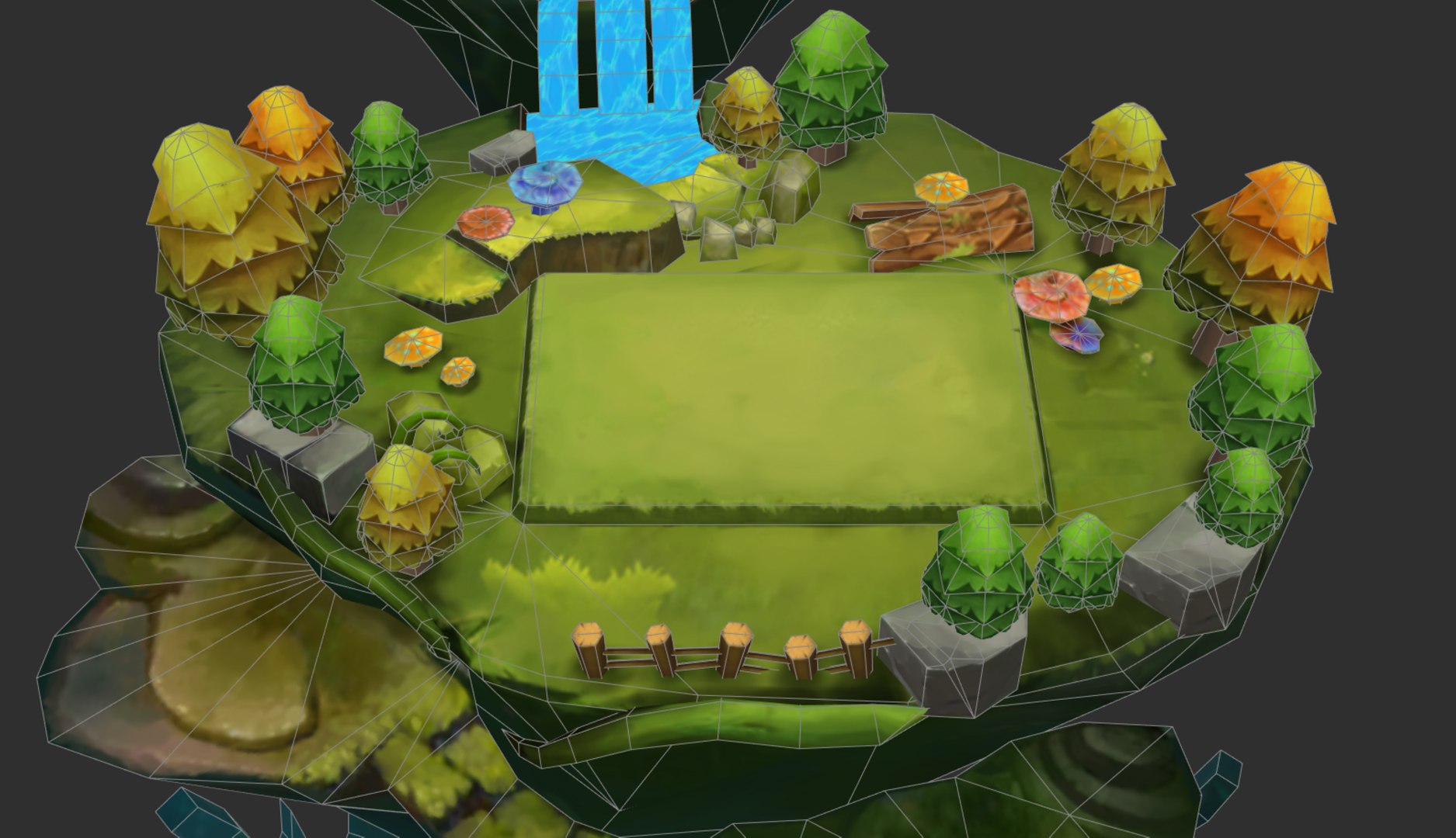 3D model Waterfall Map Hand-Painted Game Assets - TurboSquid 2095780